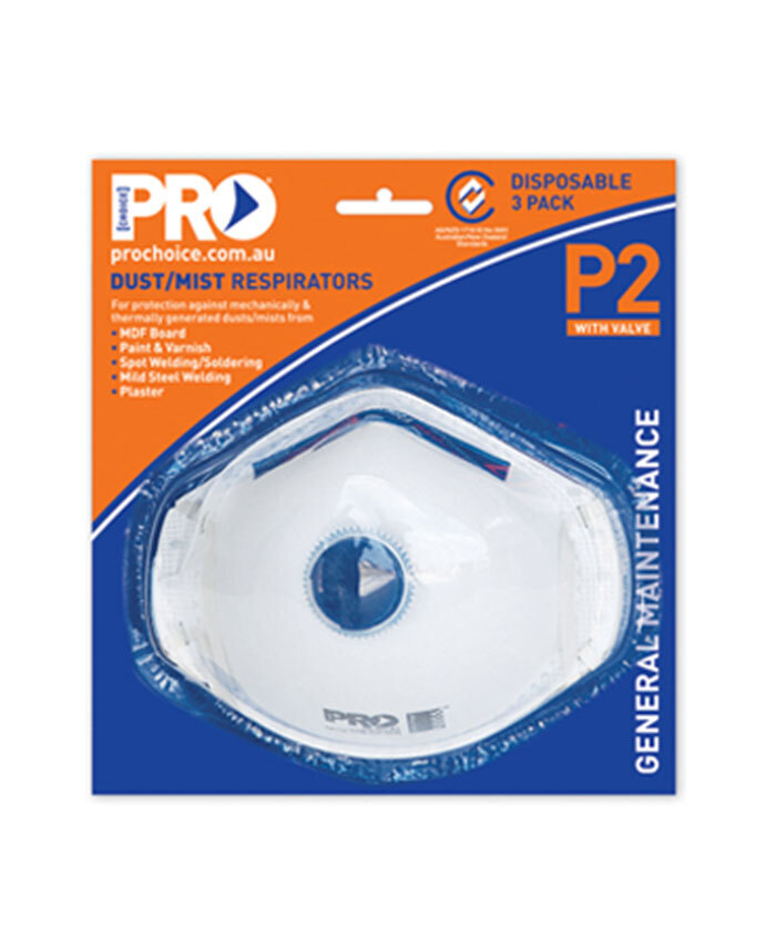 Pro Choice Safety P2 with Valve Respirators in Blister Pack - 3 Pk ...