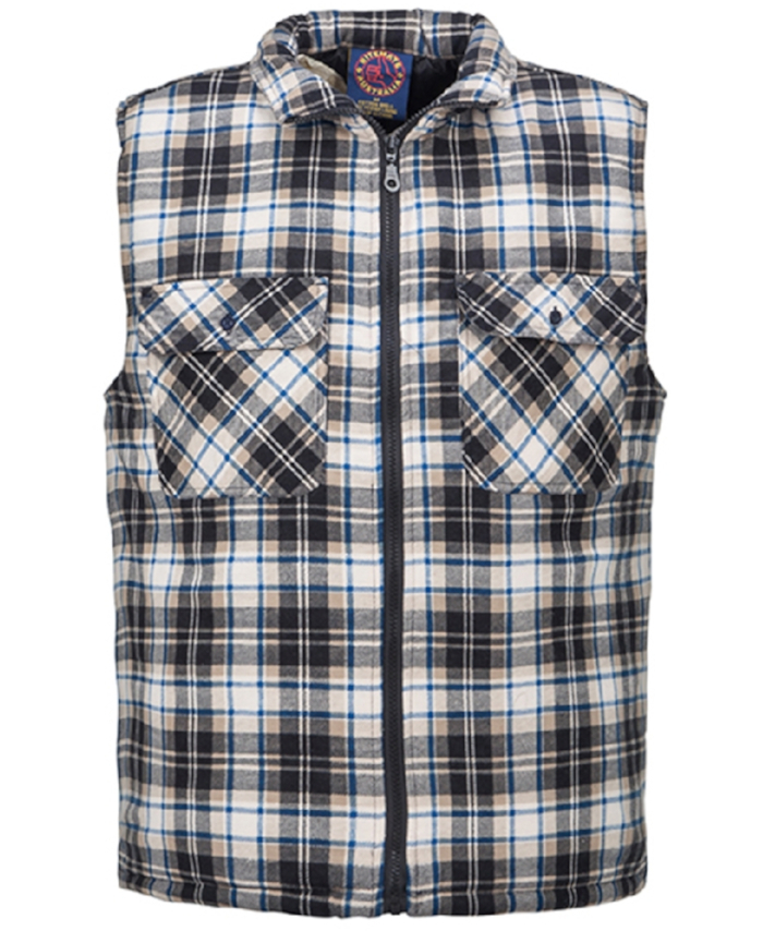 Ritemate Workwear Zipper Front Flannelette Vest Quilted | Country Wear ...